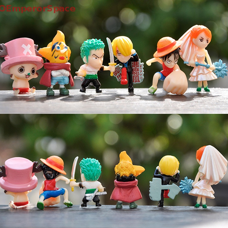 OEmperor 6Pcs/Set Mini One Piece Series dolls Straw hat Luffy Joba ...
