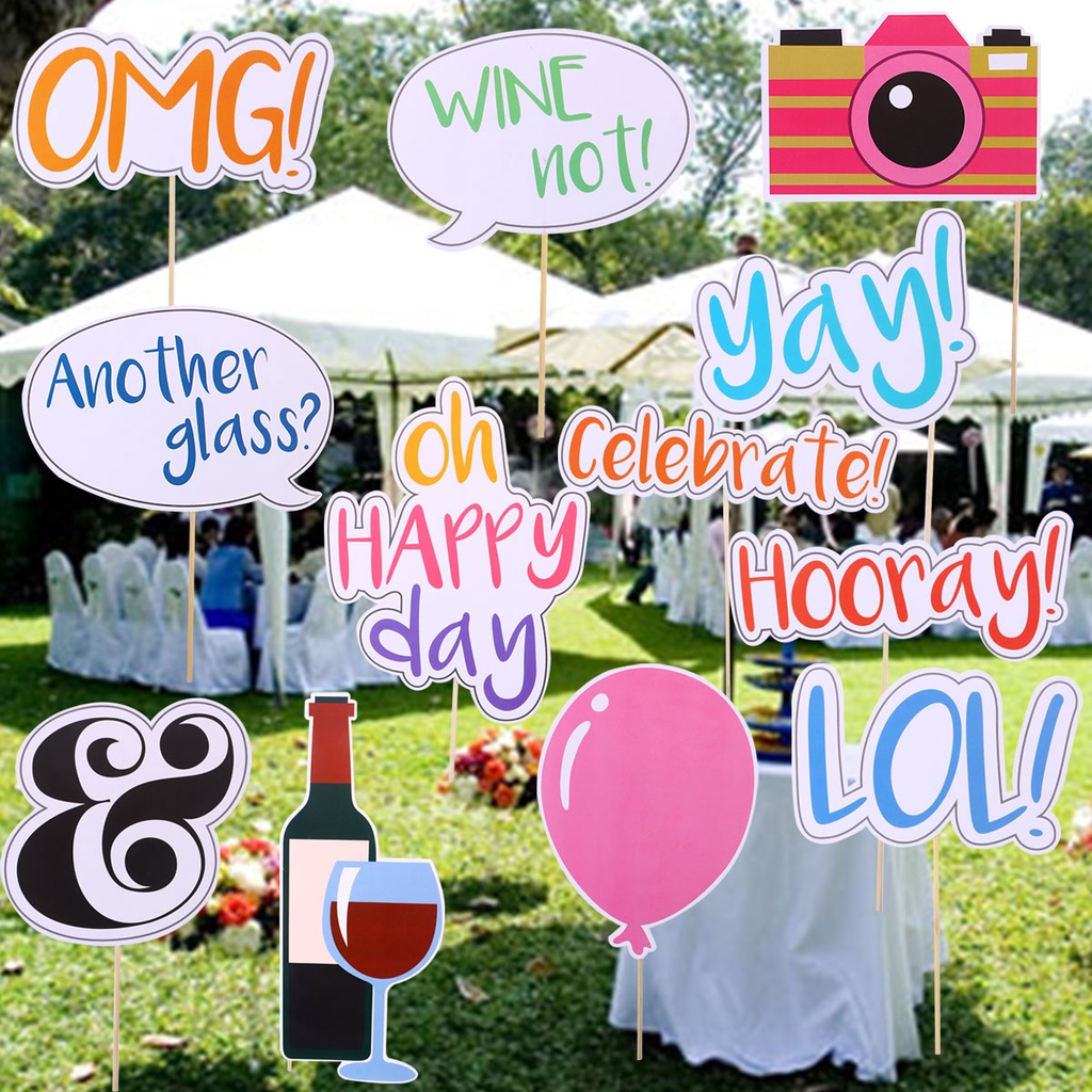 Wedding Photo Booth Props Photobooth Kits Dress Up Decoration Party ...