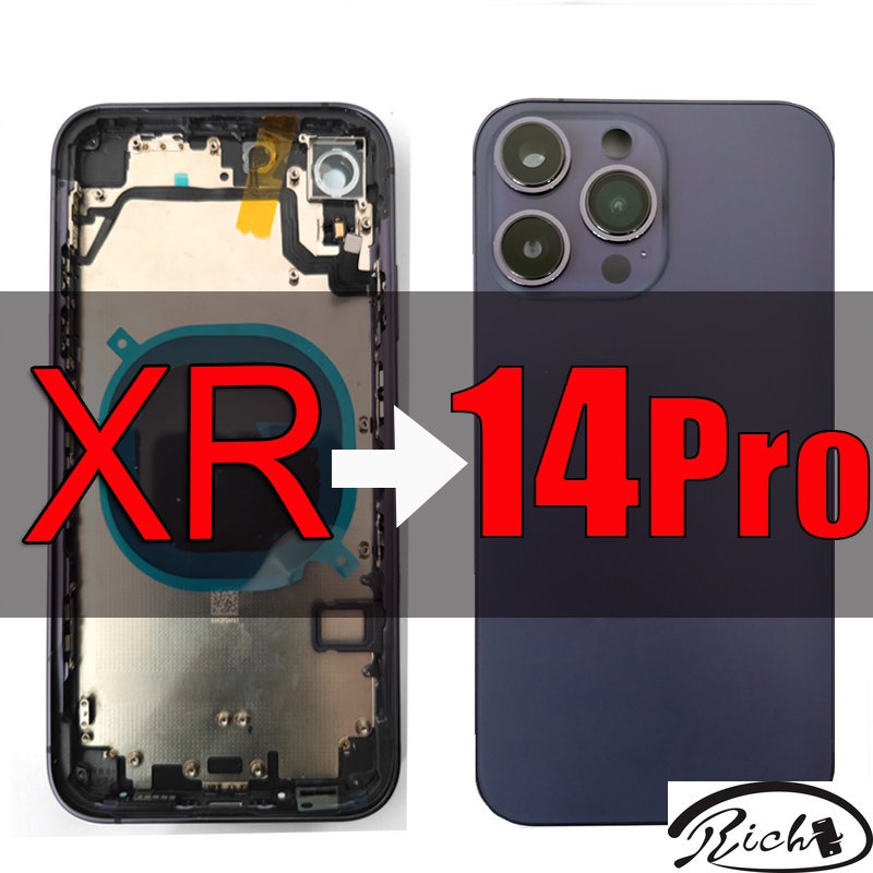 Electroplated Flat Housing For iPhone xr like 14pro With Mic Big Camera ...