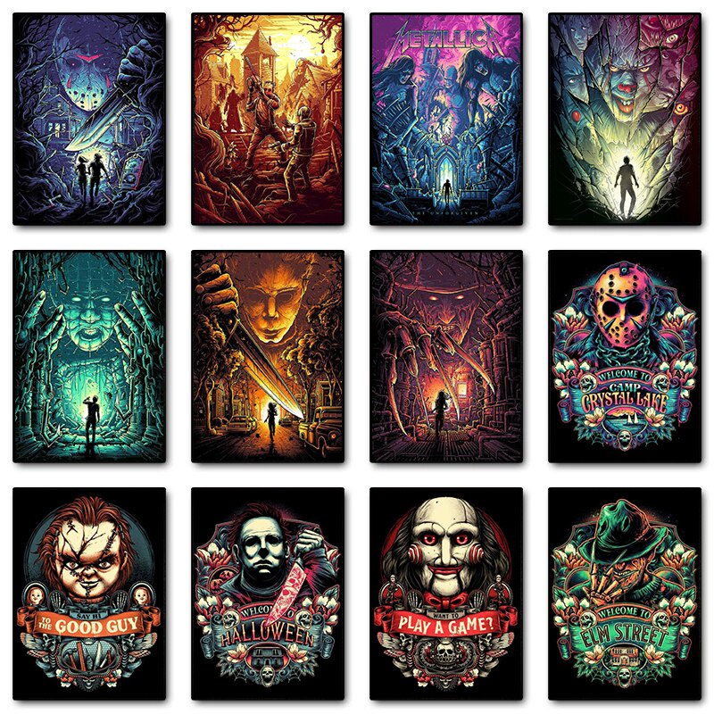 Horror Killer Classic Movie Characters Poster Halloween Grimace Kills ...