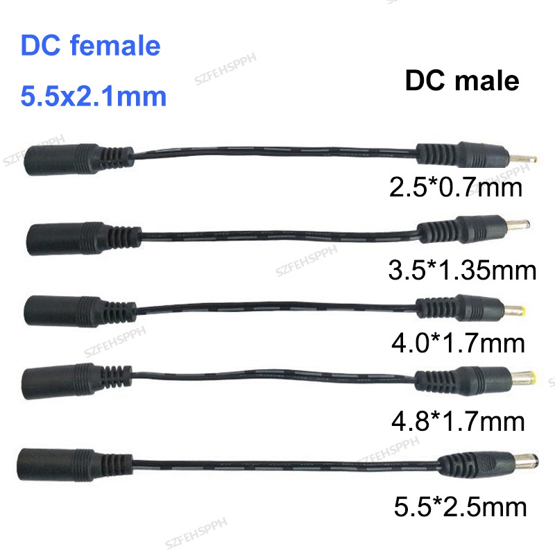 DC female 5.5x2.1mm Power adapter to Male jack Plug 5.5*2.5mm 3.5x 1.35mm 4.0x1.7mm 2.5mm 4.8mm ...