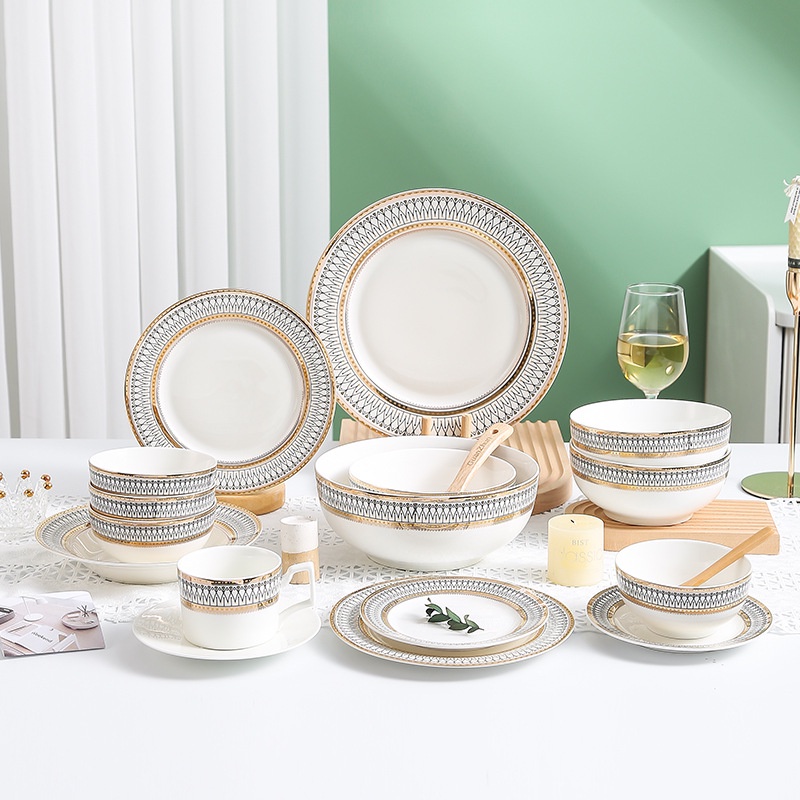 Livingplus Hotel Restaurant Quality Porcelain Elegant Dinnerware Dining ...
