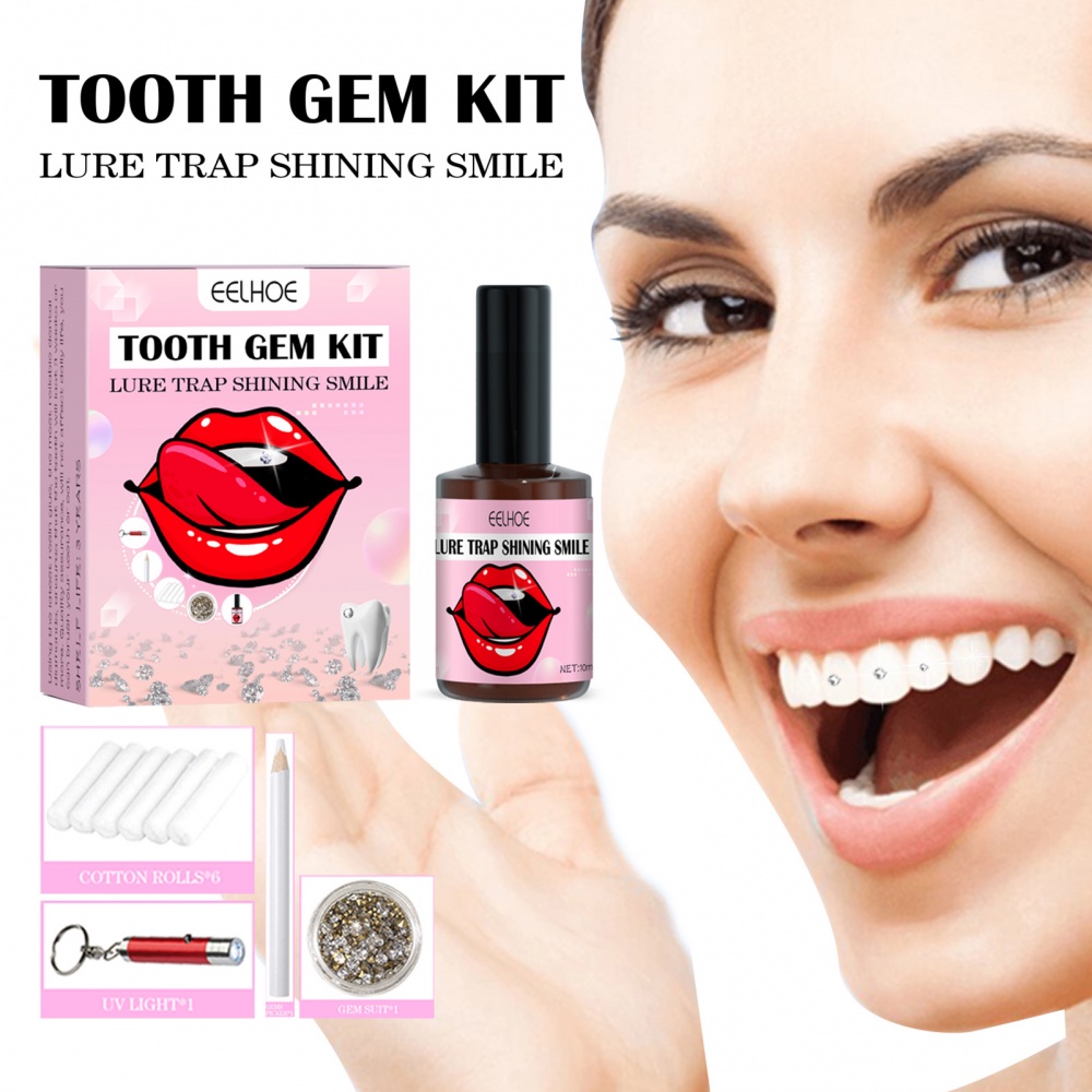 Tooth Gem Kit DIY Diamond Crystals Teeth Decoration With UV Adhesive ...