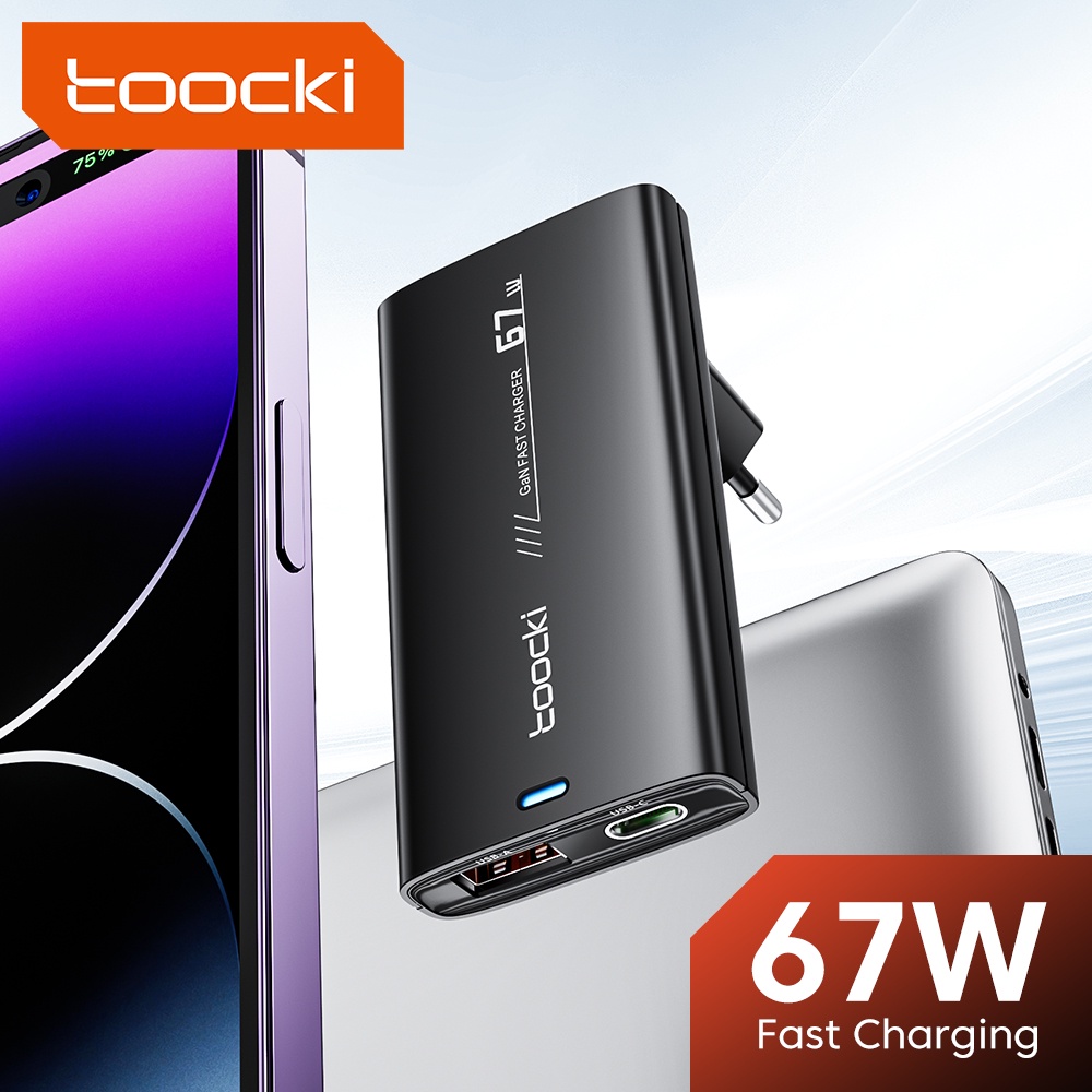 Toocki 67W GaN Charger Mini QC4.0 PD3.0 Fast Charging USB Type C ...