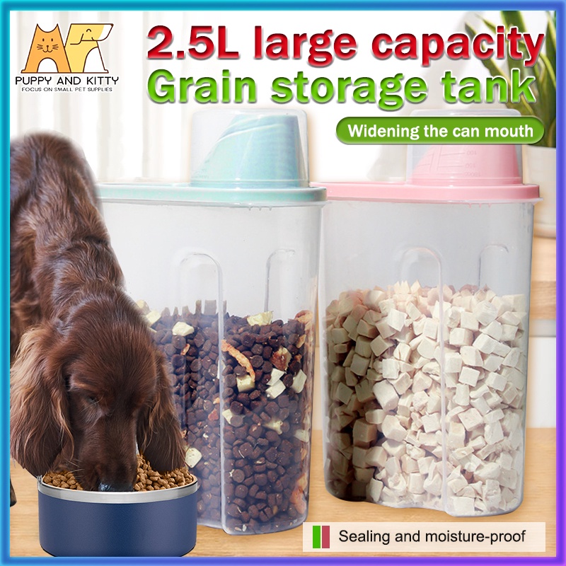 2.5L Pet Food Container Dog Cat Air Tight Food Container with Measuring Cup | Shopee Philippines