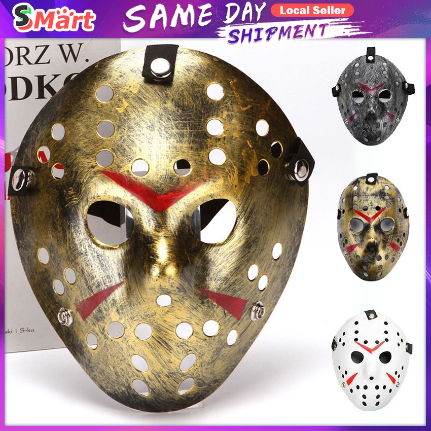 【In Stock】Halloween Horror Jason Mask Hockey Cosplay Killer Hallowmas ...