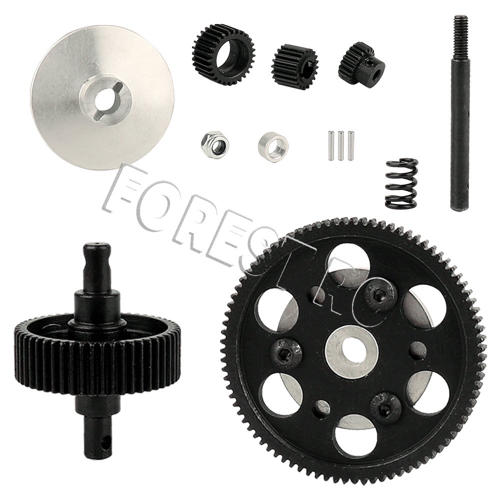 RC Car Transmission All Metal Internal Gears Set with Motor Gear for 1/ ...