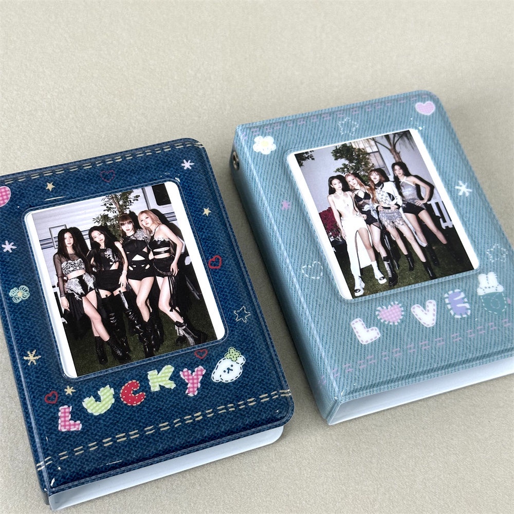 Ins Square Hollow Retro y2k Denim 10cm Polaroid mini Photo Album Star Chasing Aidou Photocard ...