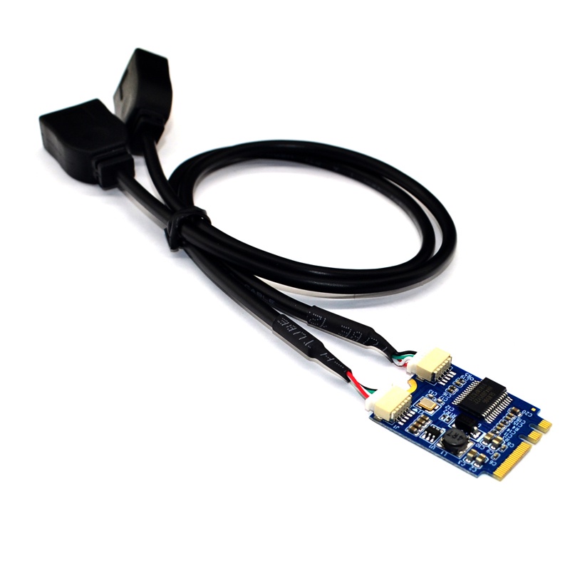 M.2 to USB Riser Card M.2 NGFF KEY A-E to Dual Port USB2.0 Expansion ...