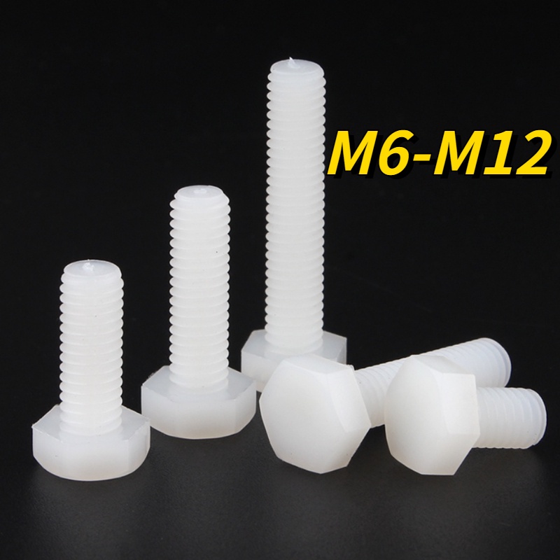 [XJK] White Nylon External Hexagon Screw Extension Bolt M8/M10/M12 ...