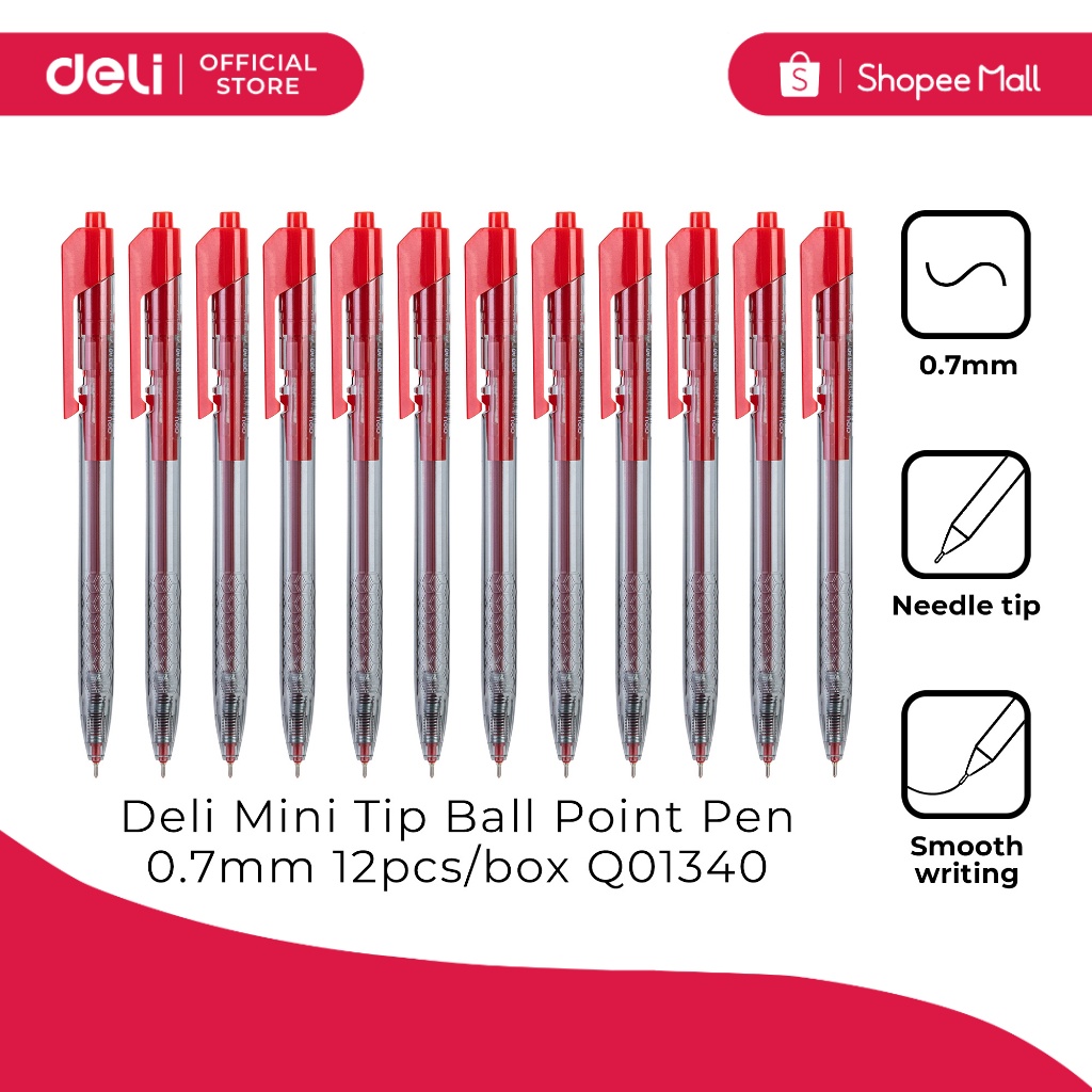 Deli Q01340 Mini Tip Ball Point Pen 0.7mm 12pcs/box | Shopee Philippines