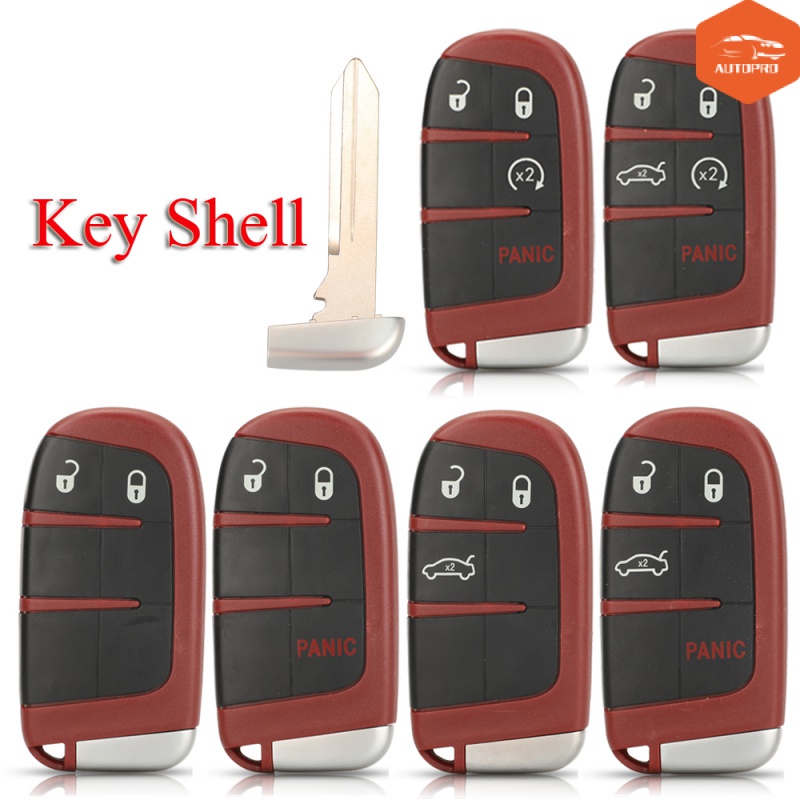 jingyuqin Fit SRT Hellcat Remote Car Key Shell Red For Dodge Dart ...