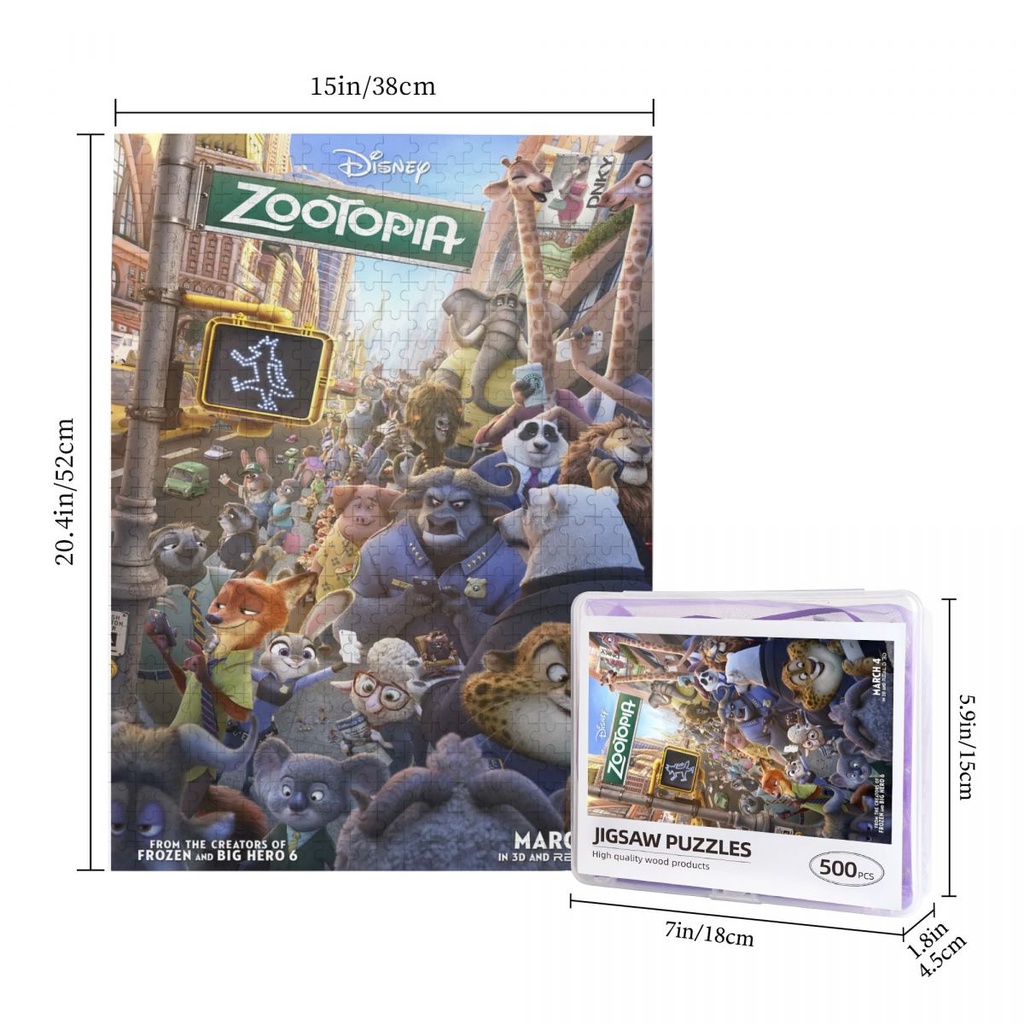 Ready Stock Disney Zootopia Wooden Puzzle 500 Pieces Educational ...
