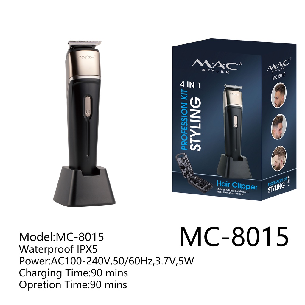 Mac Styler MC-8015 Hair Clippers Men Professional Electric Trimmer Salon Cut Machine Electric ...
