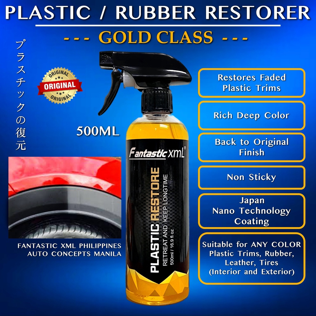 PLASTIC / RUBBER RESTORER 500ML GOLD PLASTIC RETREADER COATING NANO ...