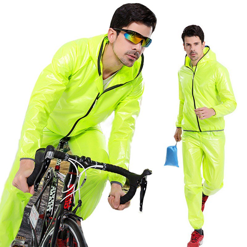 Cycling Raincoat Suits Safety Reflective Bike Bicycle Rainproof Jersey ...