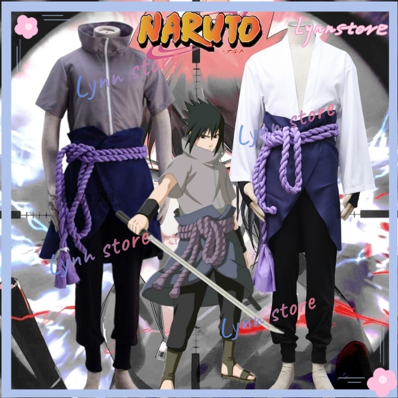 Anime Cosplay SASUKE Suit Costume Comic Con UCHIHA SASUKE Cosplay Gray ...