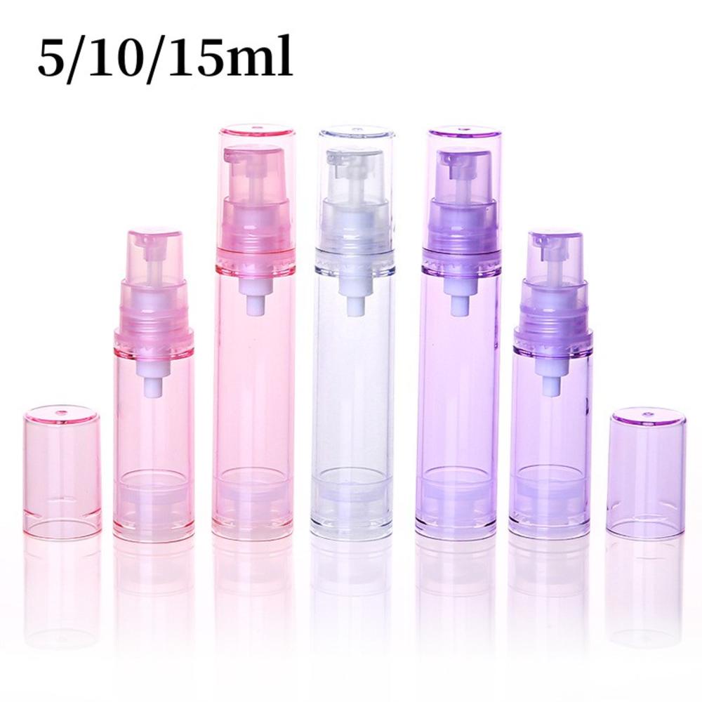 5/10/15ml Portable Empty Airless Pump Plastic Bottles Vacuum Pressure Emulsion Bottle Refillable ...