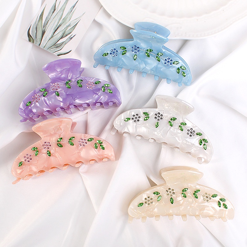 Korean Acetate Flower Claw Clips Tortoise Claw Half Moon Hair Clamps ...