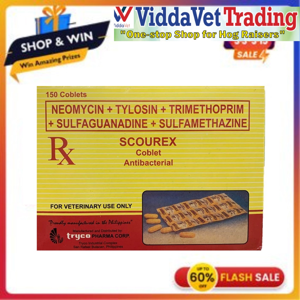 1 BOX TRYCO SCOUREX ANTI SCOURING COBLETS FOR ANIMALS 150PCS | Shopee ...