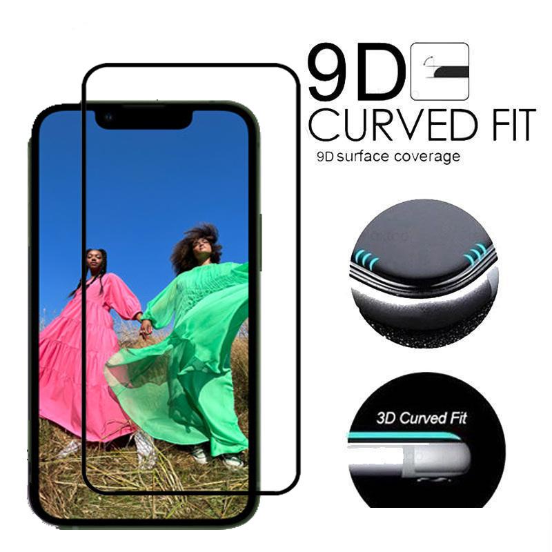 for iPhone 14 13 12 11 Pro Max Plus 9D Tempered Glass Full Cover ...