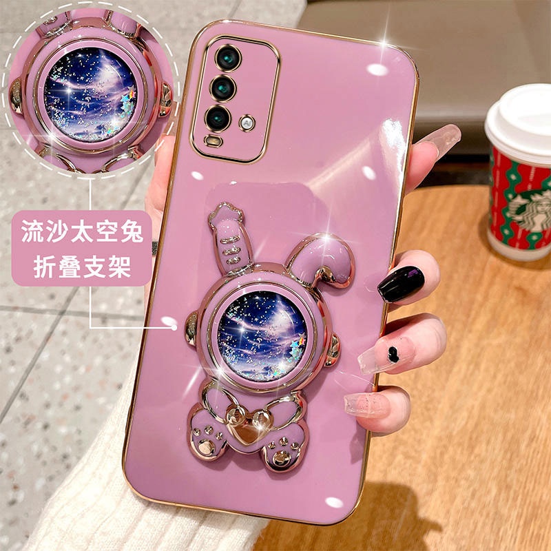 Casing redmi 9T 4G TPU 3D Quicksand Space Rabbit Bracket Phone Case ...
