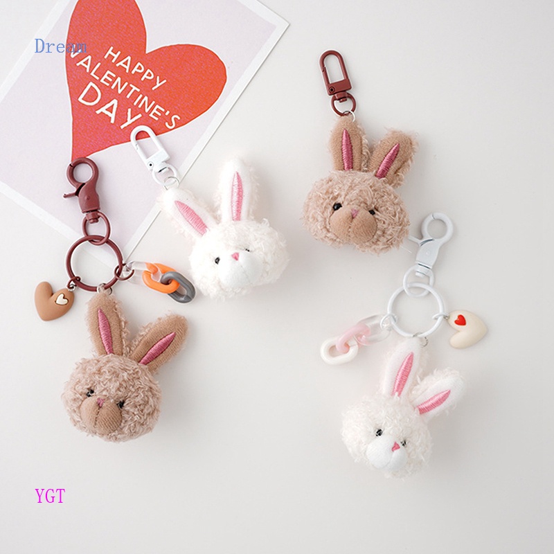 Dream Mini Cute Plush Rabbit Pendant Plush Toy Rabbit Keychain Head ...