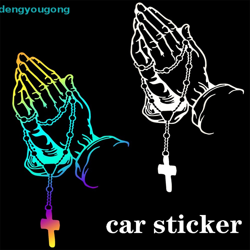 dengyougong Car Praying Hands With Rosary Sticker Decals Religious ...