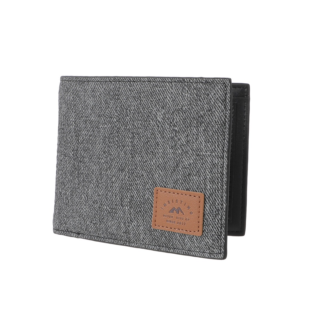 MINISO Men's Woven Wallet with Artificial Leather Label Gray | Shopee ...