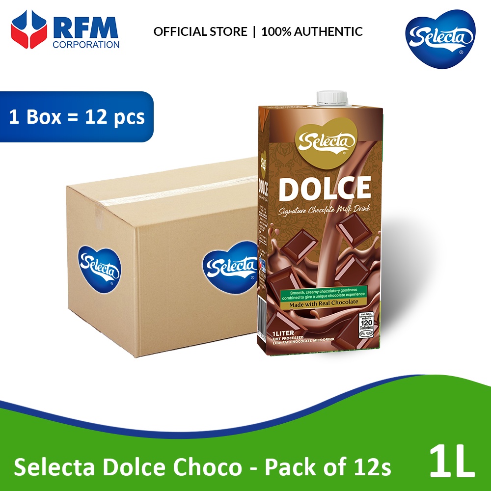 Selecta Dolce Chocolate Milk Drink 1L - Pack of 12 | Shopee Philippines
