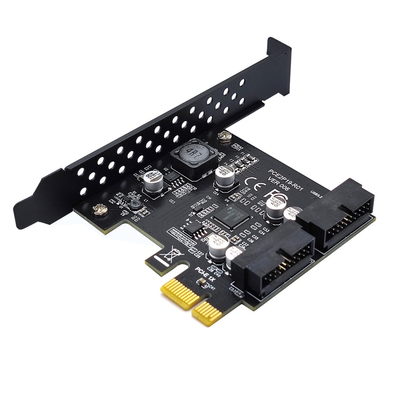 PCI-e to 2 Ports 19Pin USB 3.2 Gen1 5Gbps Riser Card PCIe to Dual ...