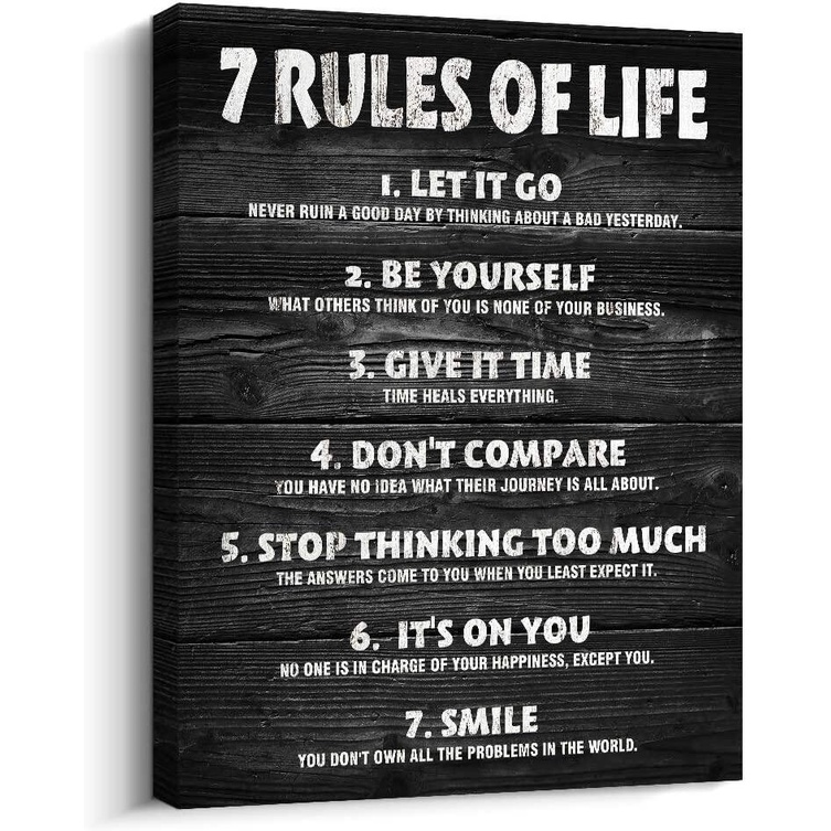 Inspirational Quotes Wall Decoration Life Rules Inspirational Motto ...