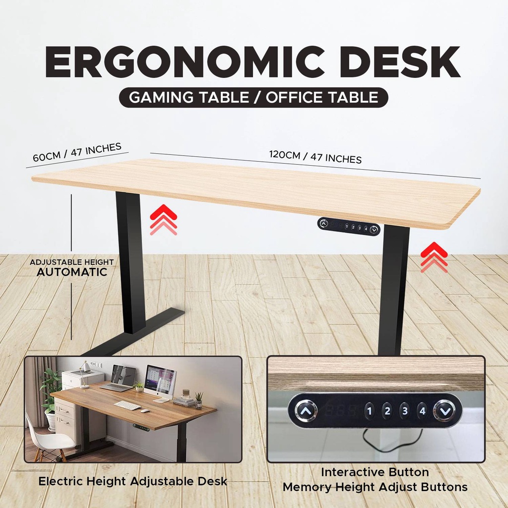 AS Electric AS cend Height Adjustable Desk 120x60cm & 140x60cm Stand ...
