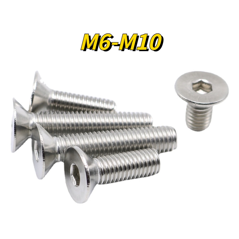 [XNY] Sus316 Countersunk Head Hexagon Socket Screw Flat Head Bolt M6/M8/M10 Stainless Steel ...