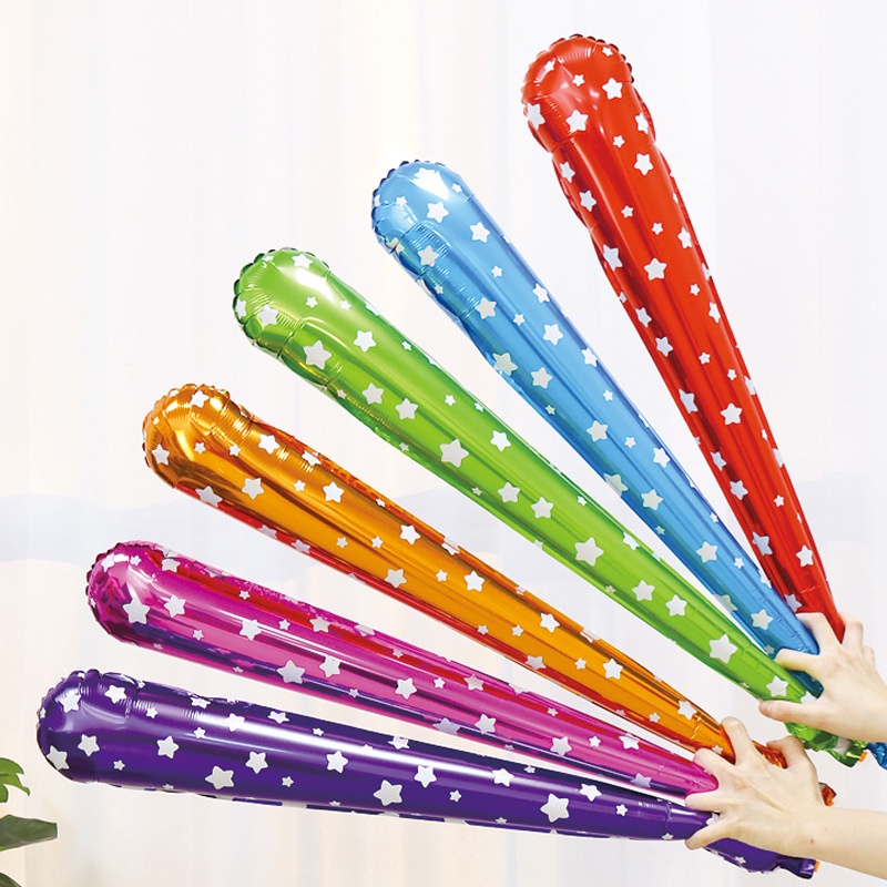 50 PCS Mixed Color with Bell Star Stick Aluminum Film Balloon Shopping ...