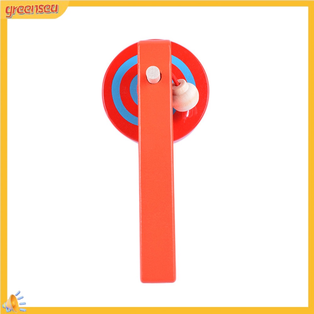greensea| Classic Wooden Peg Top Spinning Gyro with Launcher Rope ...