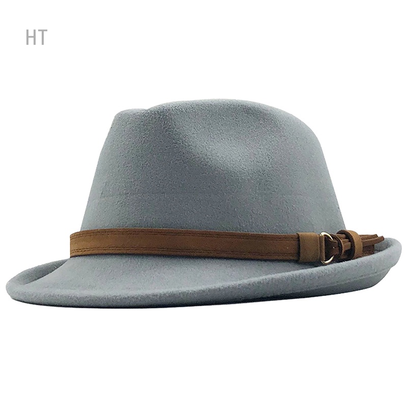 Gentleman Leather Buckle Hat Fedoras Hats Women Gentleman Male Jazz Hip ...