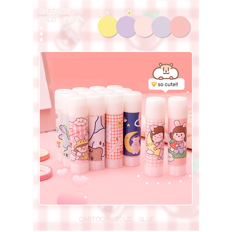 Cartoon PVA Solid Glue Students High-Viscosity Glue Stick School ...