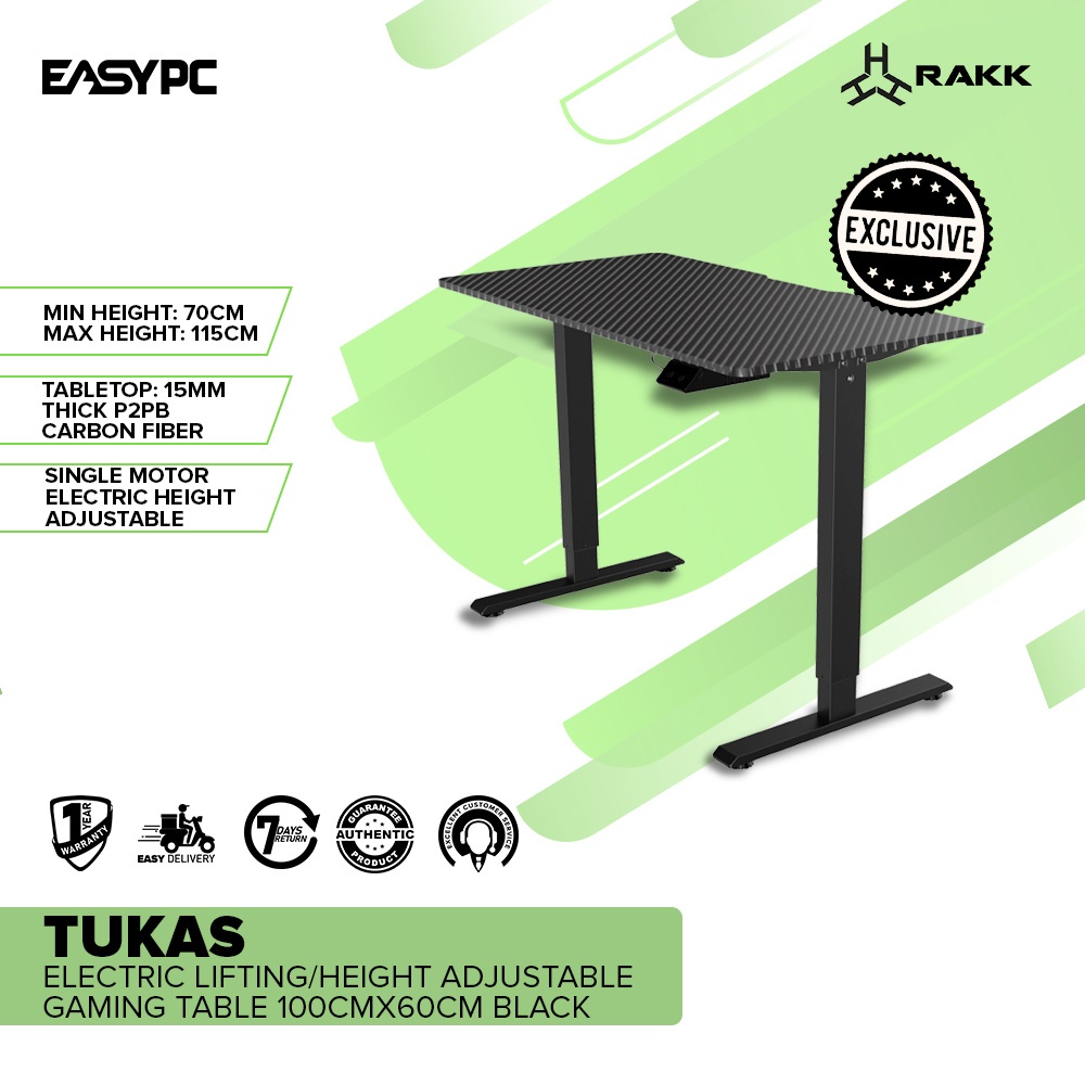 EasyPC | RAKK TUKAS/XL 100cmX60cm/140cmX60cm Gaming Table| Electric ...