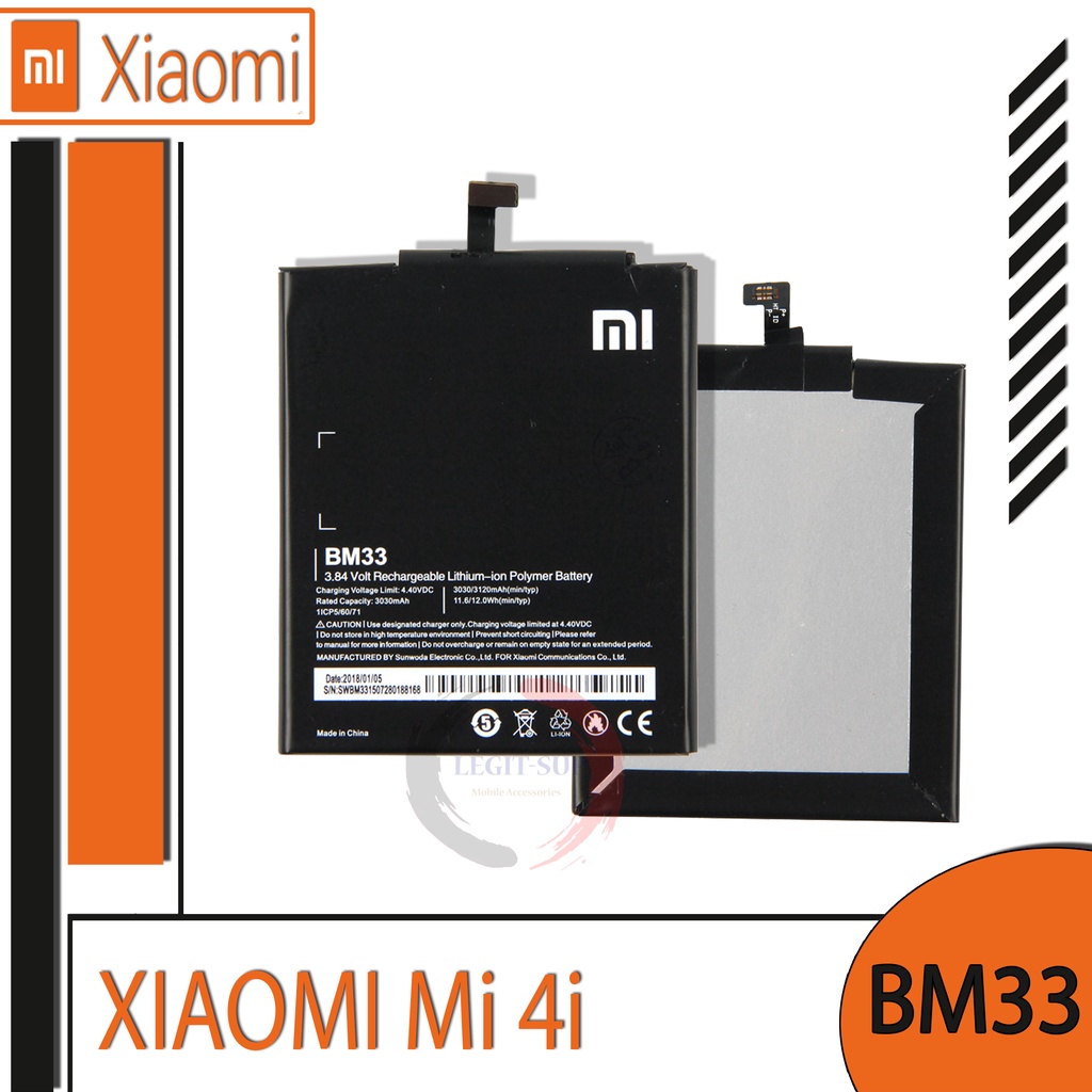 XIAOMI Mi 4i Battery, Model: BM33 (3030mAh) | Shopee Philippines