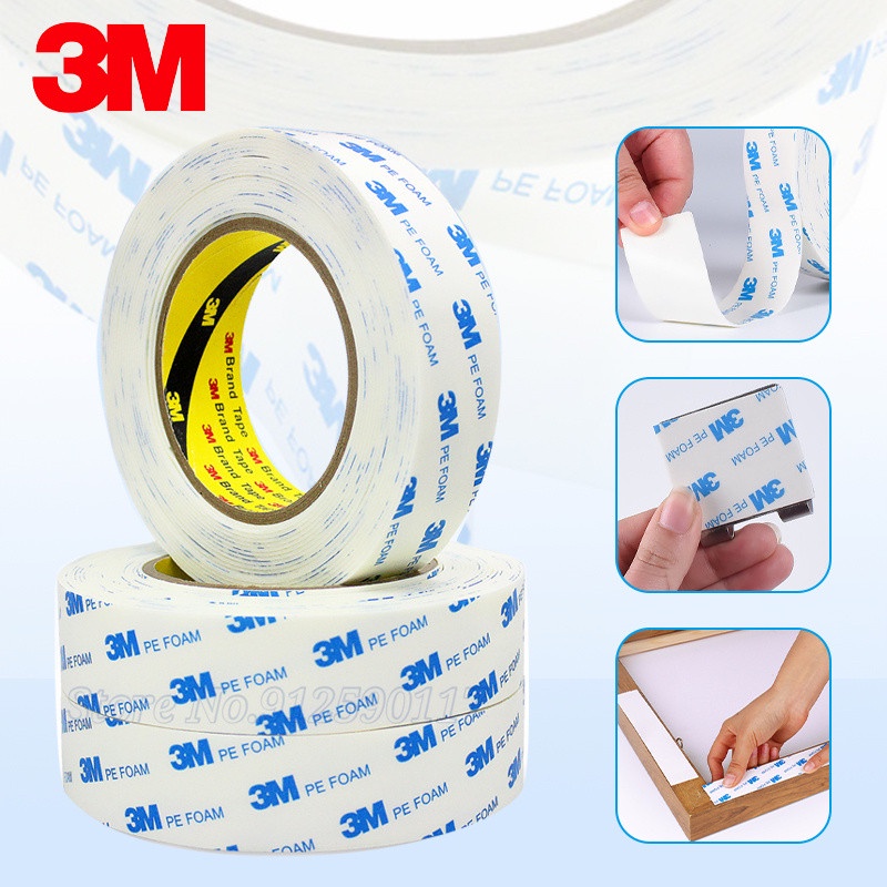 3Meters/Roll 3M Strong Mounting Tape Double Sided Sticker PE Foam Pad ...