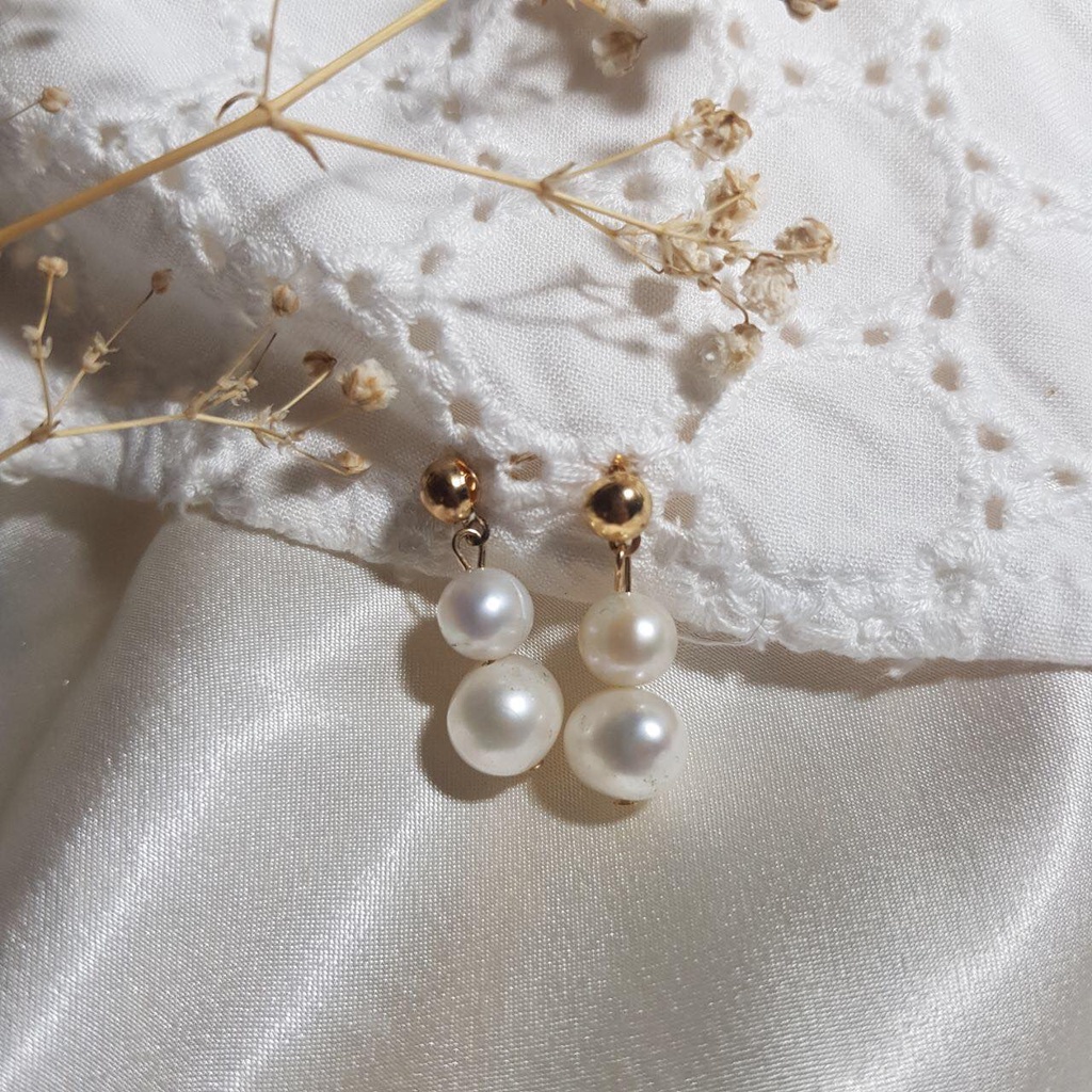 freshwater Pearl Earrings 2pc dangling fresh water earing drop hikaw ...