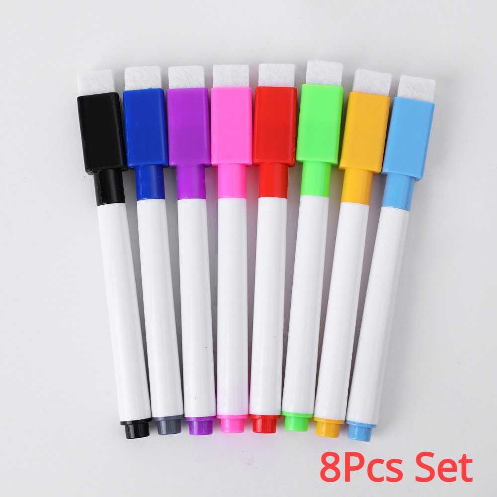 8Pcs Set Colorful Color Ink White Board Marker With Eraser / Magnetic ...