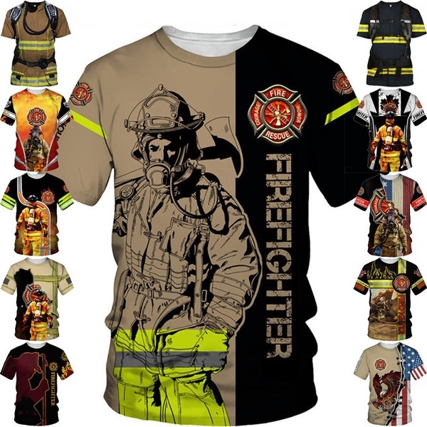 3d shirt fashion new fashion fireman fireman hero printed t-shirt ...