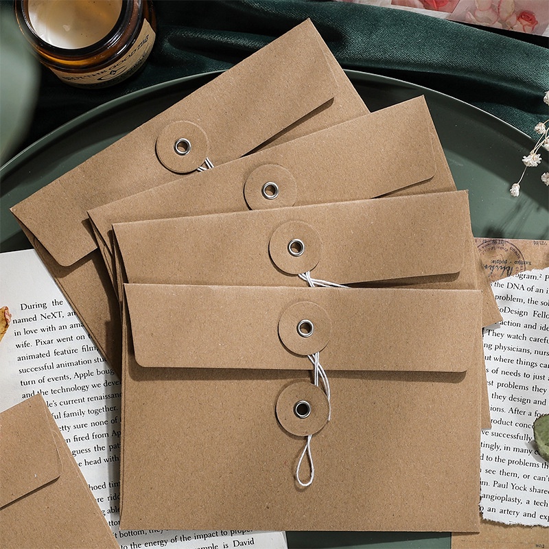 Kraft Paper Envelope Vintage Envelope Pockets with Button and String ...
