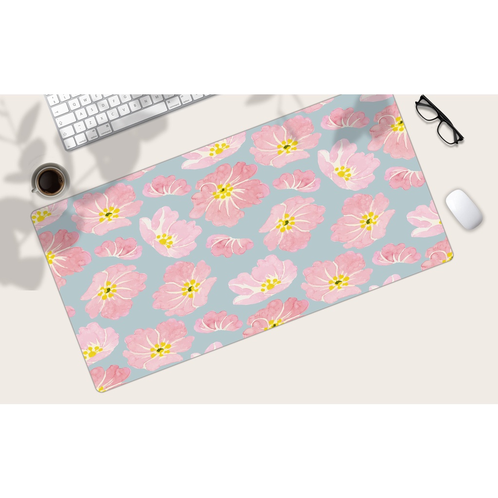Flower Desk Mat, Pink Desk Mat, Japanese Desk Mat, Kawaii Desk Mat ...