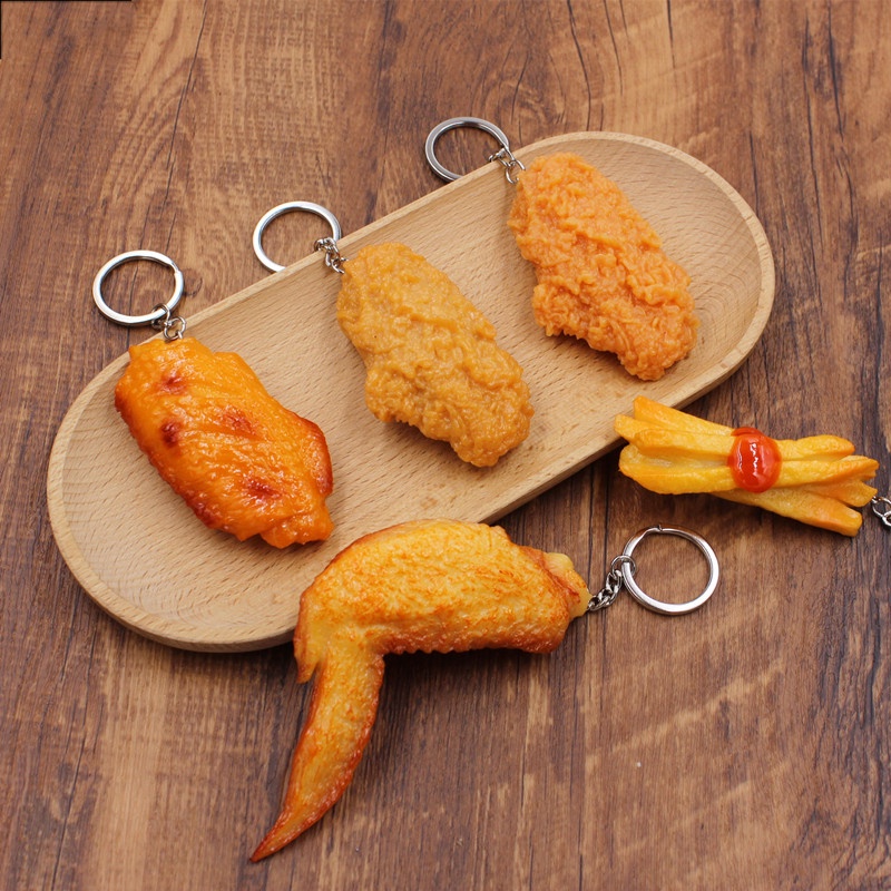 Simulation Food Keychain Chicken Legs Key Ring Unique Design French ...