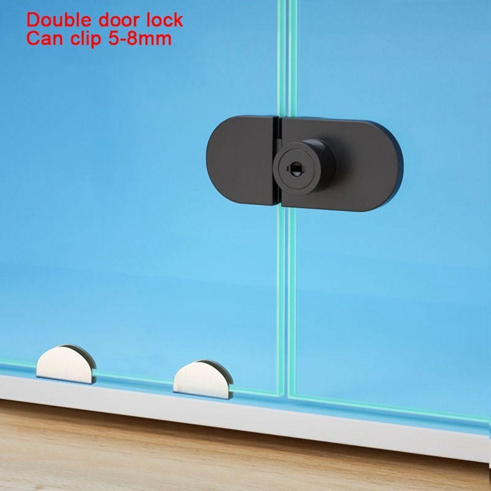 SUKIKI Glass Door Lock Cabinet Display Lock Double Open Sliding ...