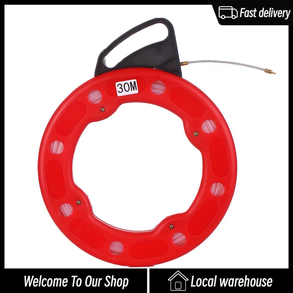 [Fast delivery]30M Fiberglass Fish Tape Reel Puller Conductive ...