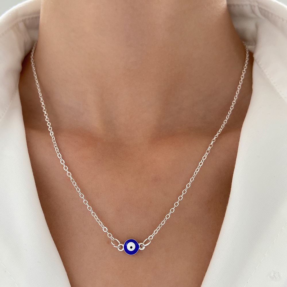 READY STOCK Lucky Turkey Evil Eyes Necklace for Women Punk Blue Eyes ...